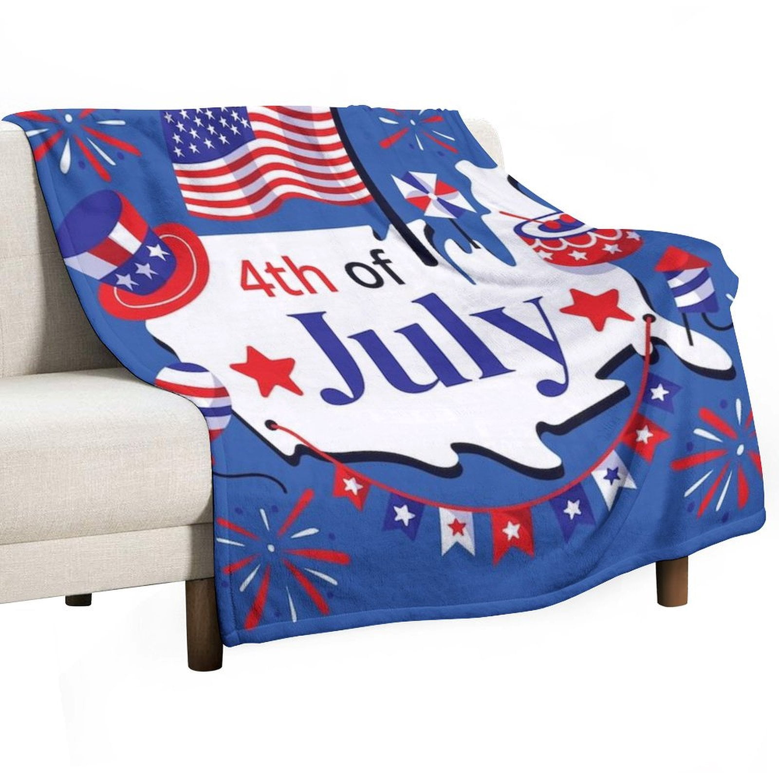4th of July Soft Print Blanket Throw Blankets Warm Cozy Lightweight ...