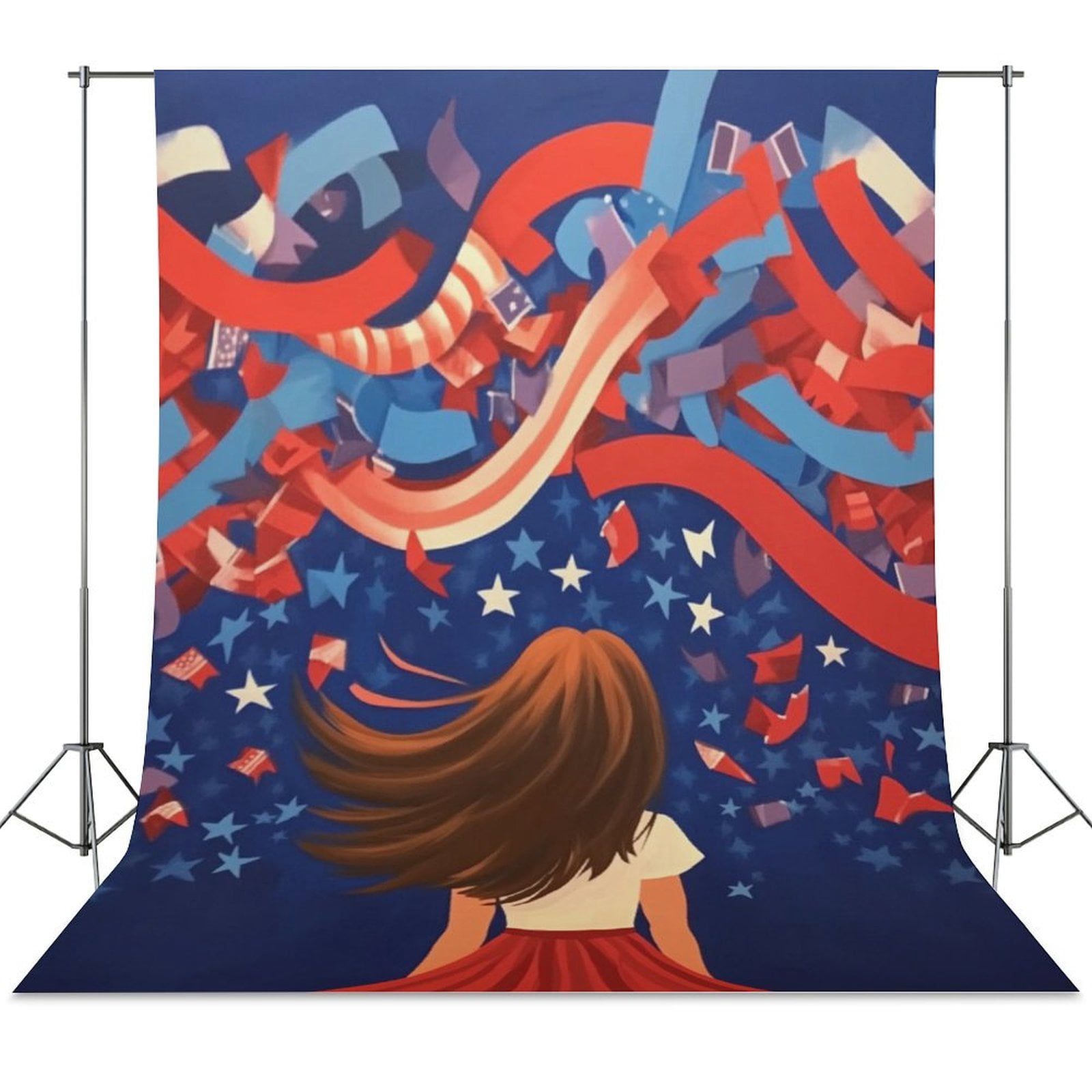 4th of July Spring Wall Backdrop Background Floral Backdrops 5x7FT ...
