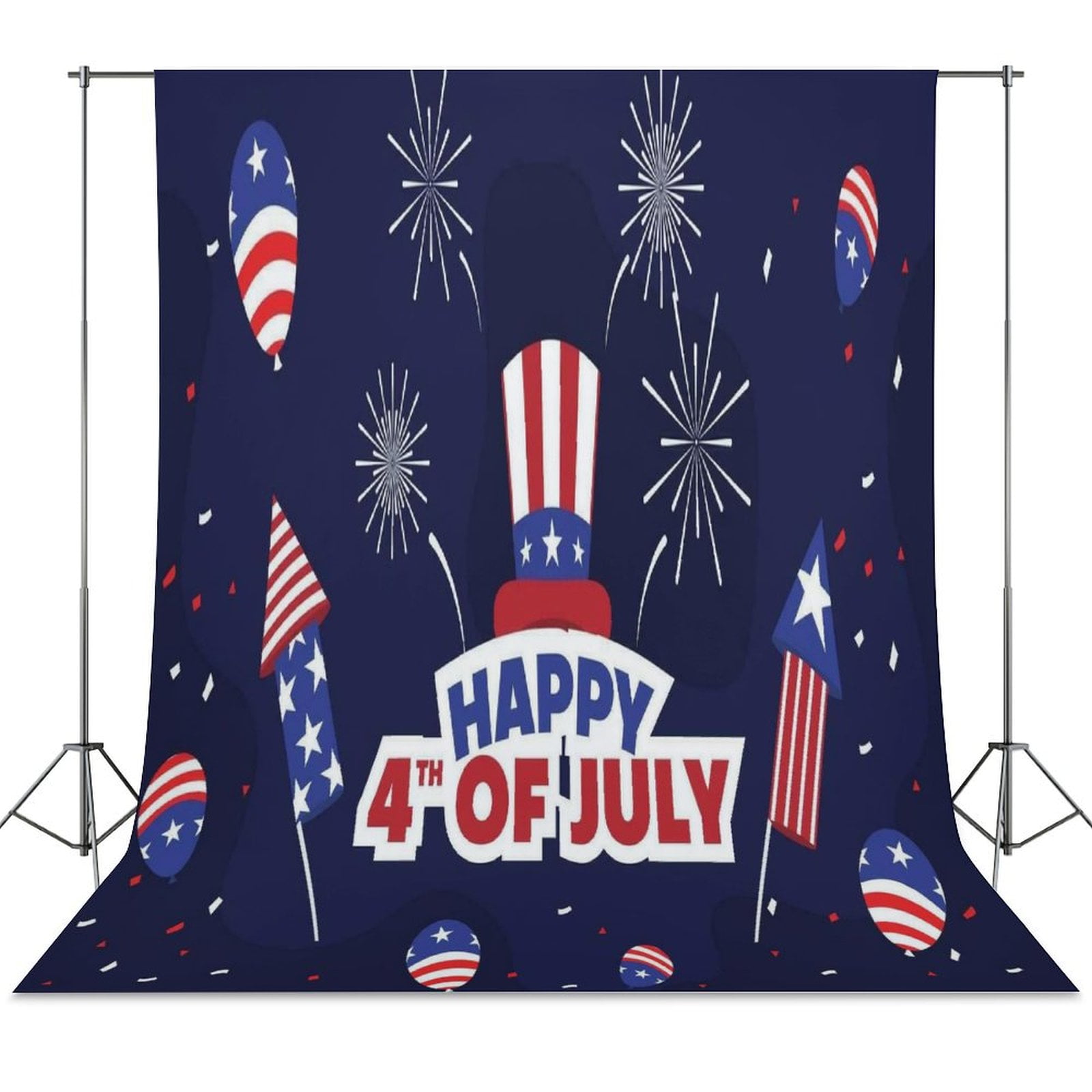 4th of July Spring Wall Backdrop Background Floral Backdrops 5x7FT ...