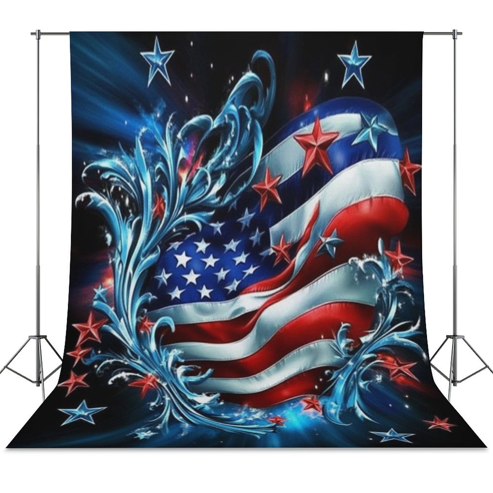 4th of July Spring Wall Backdrop Background Floral Backdrops 5x7FT ...