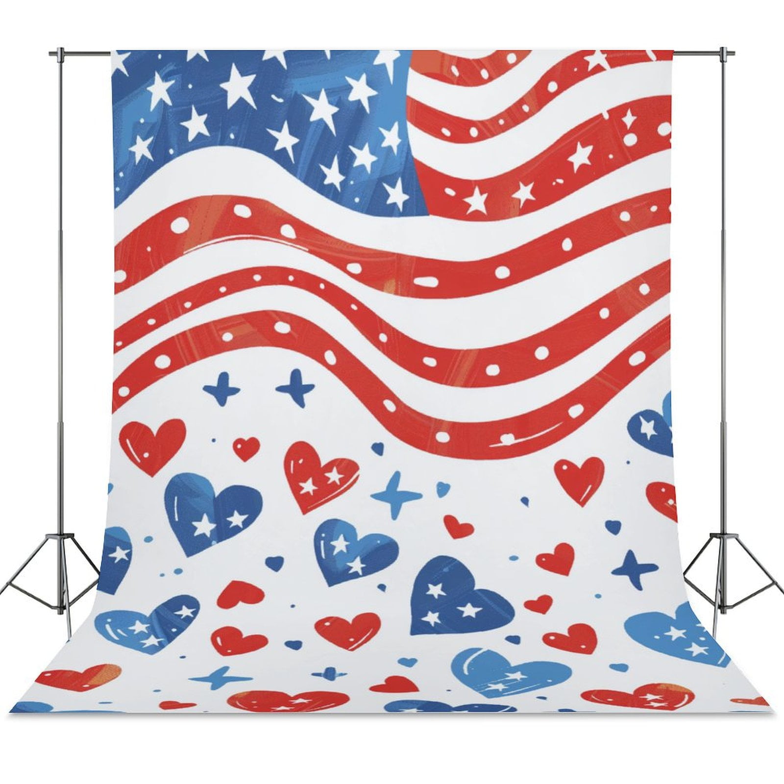 4th of July Spring Wall Backdrop Background Floral Backdrops 5x7FT ...