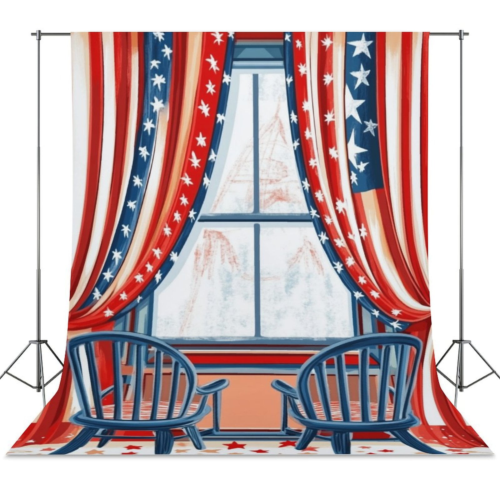 4th of July Spring Wall Backdrop Background Floral Backdrops 5x7FT ...