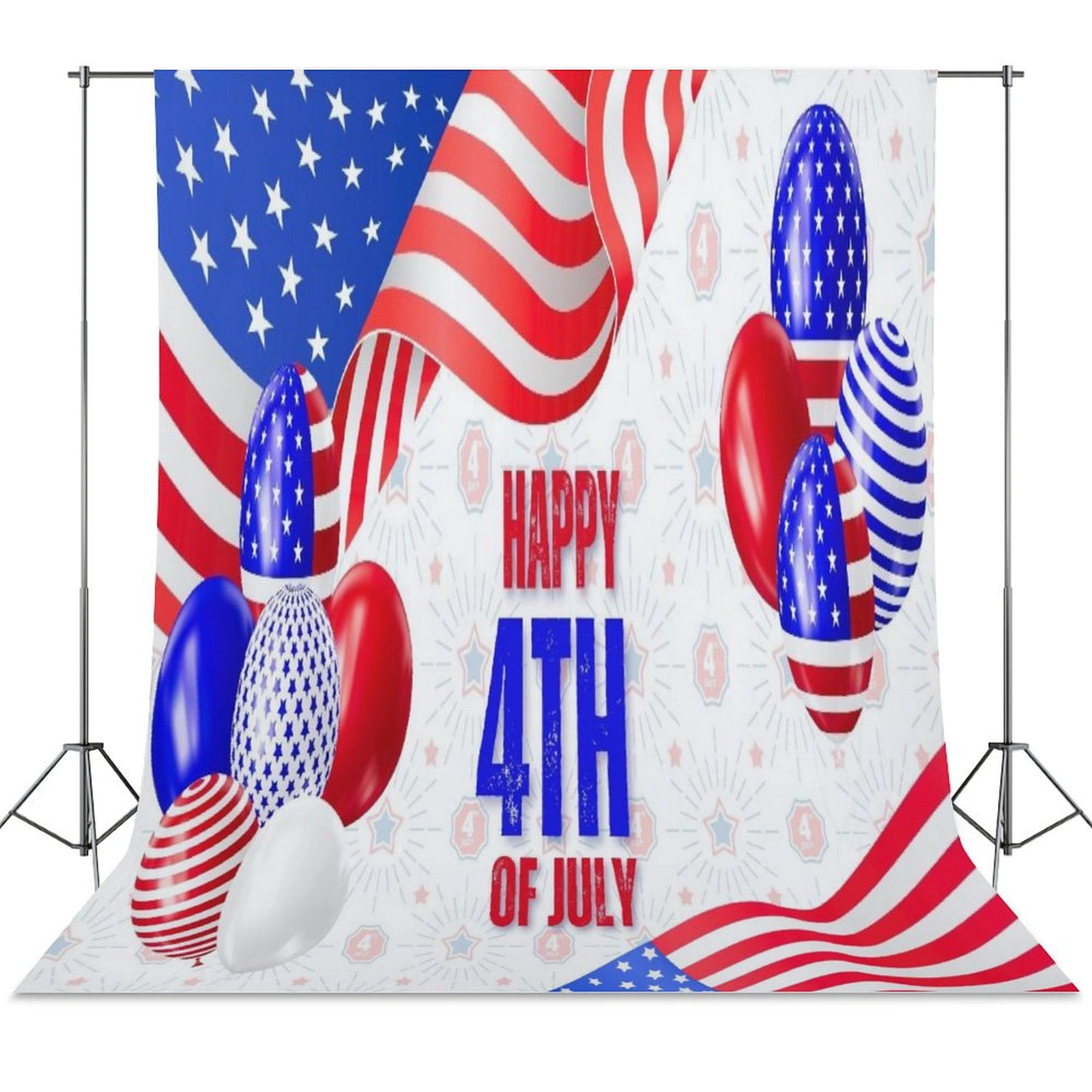 4th of July Spring Wall Backdrop Background Floral Backdrops 5x7FT ...