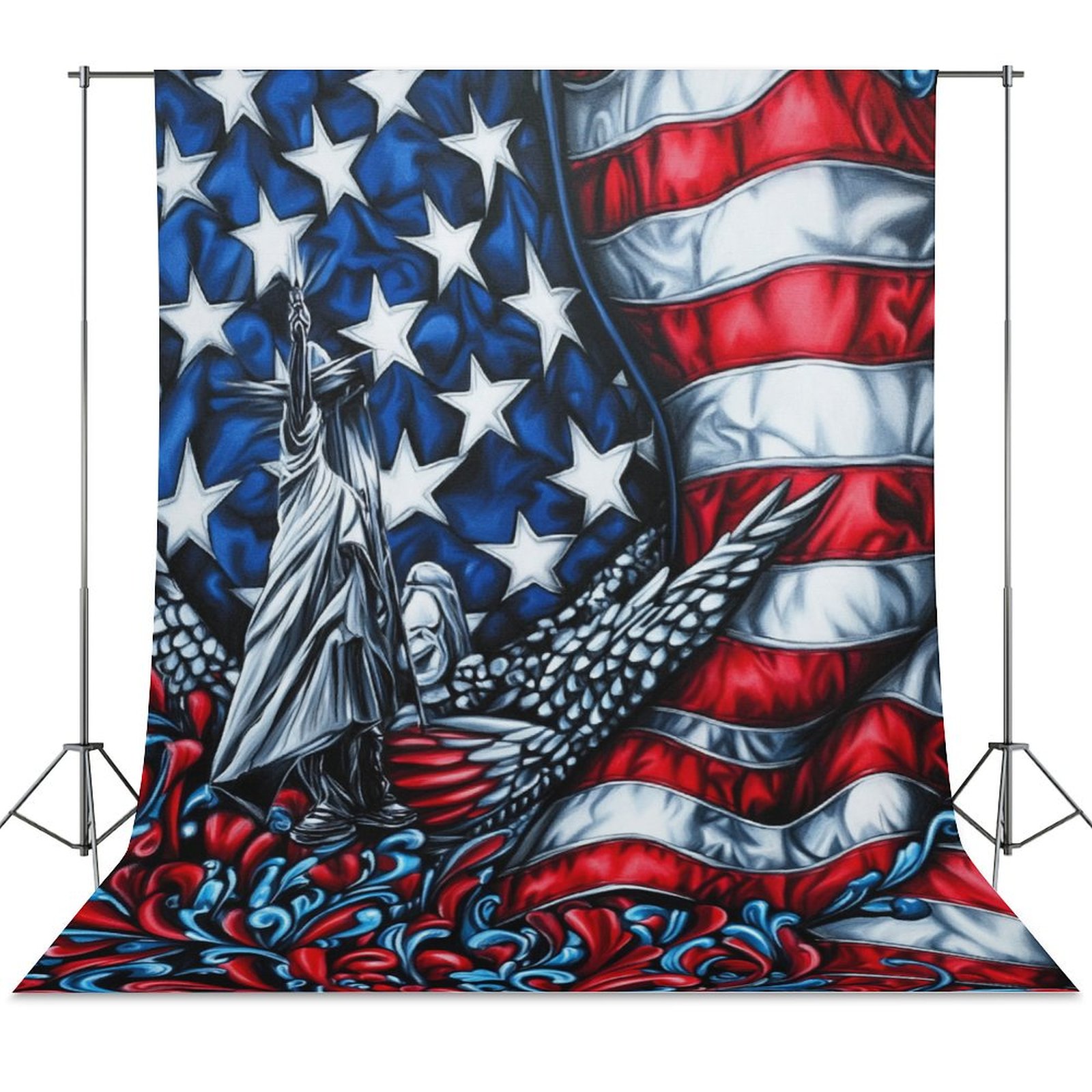 4th of July Spring Wall Backdrop Background Floral Backdrops 5x7FT ...