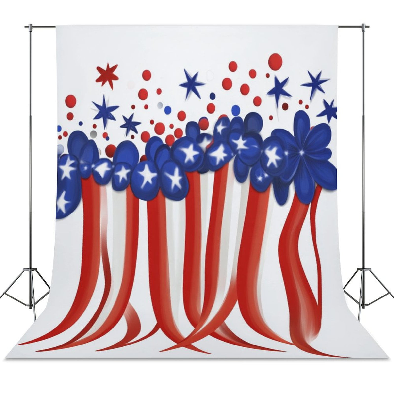 4th of July Spring Wall Backdrop Background Floral Backdrops 5x7FT ...