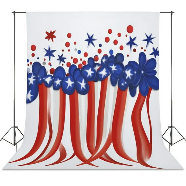 4th of July Spring Wall Backdrop Background Floral Backdrops 5x7FT ...
