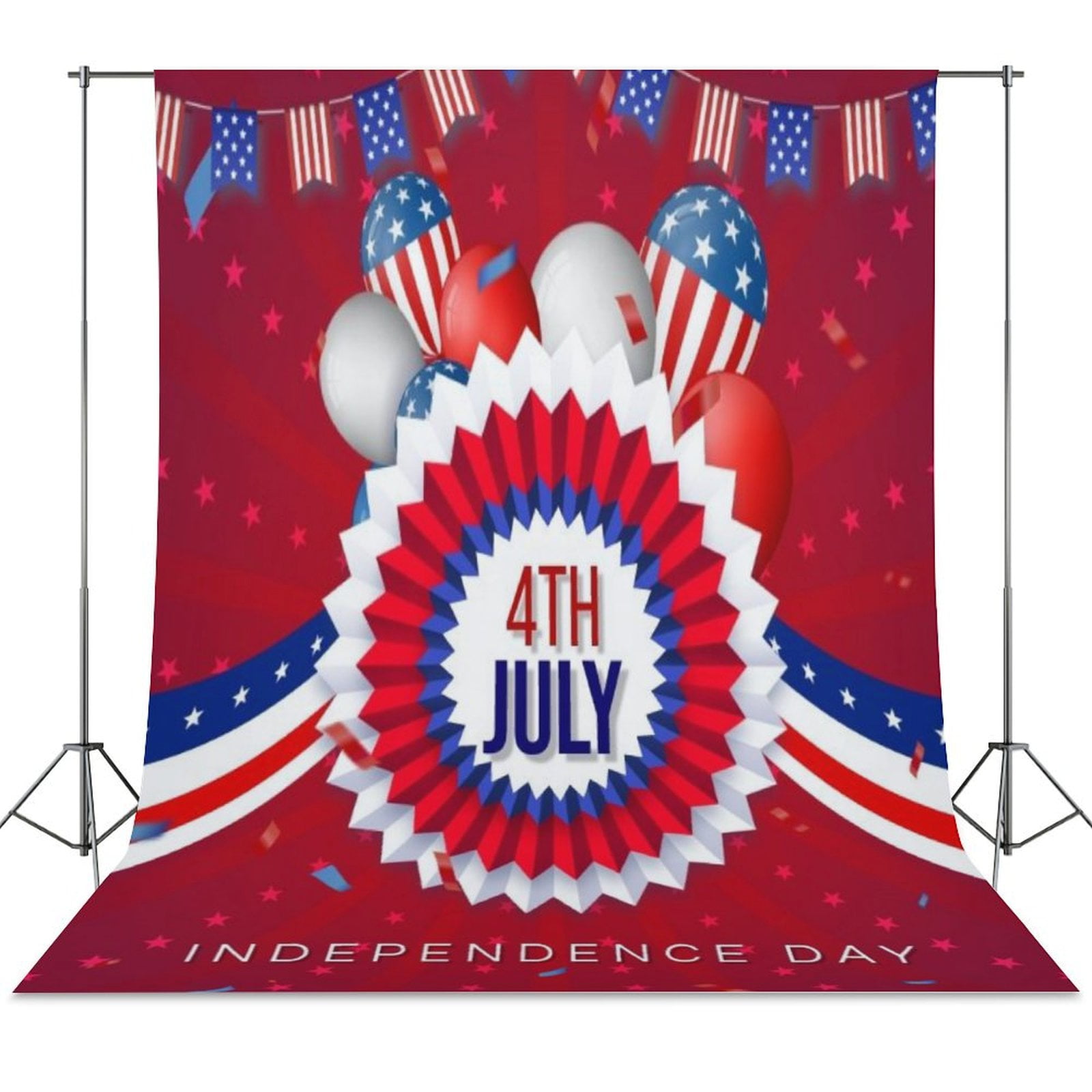 4th of July Spring Wall Backdrop Background Floral Backdrops 5x7FT ...