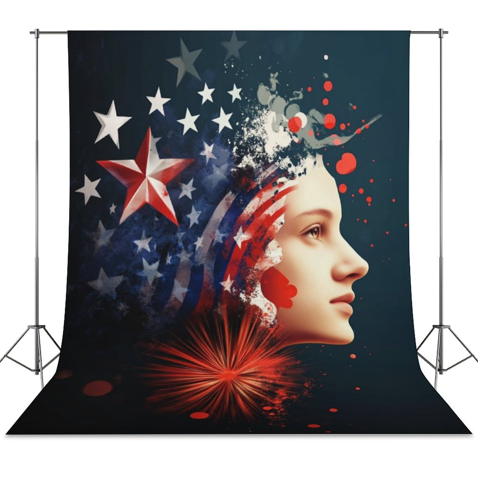 4th of July Spring Wall Backdrop Background Floral Backdrops 5x7FT ...