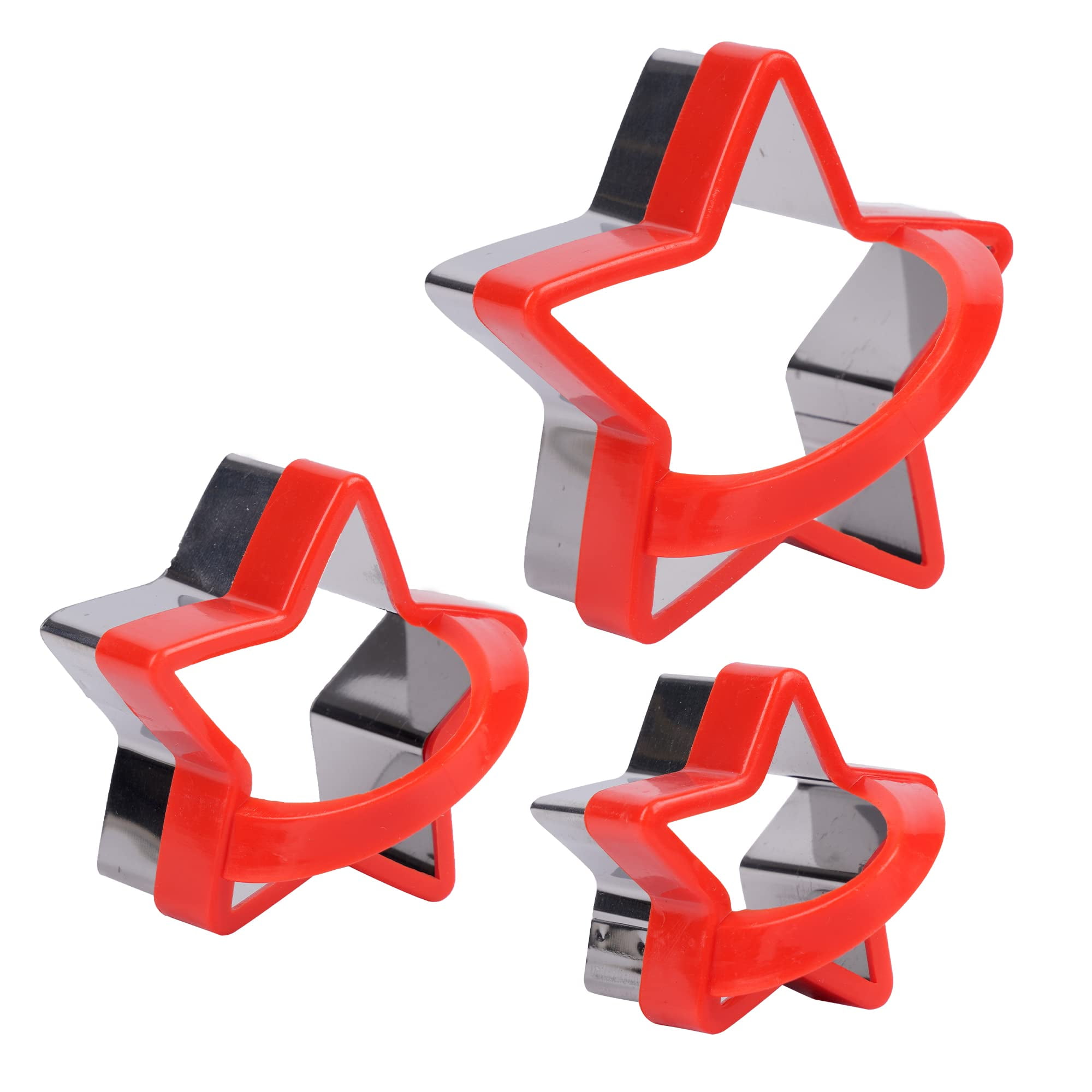 4th of July Star Cookie Cutters with Handle Set of 3 Stainless Steel ...