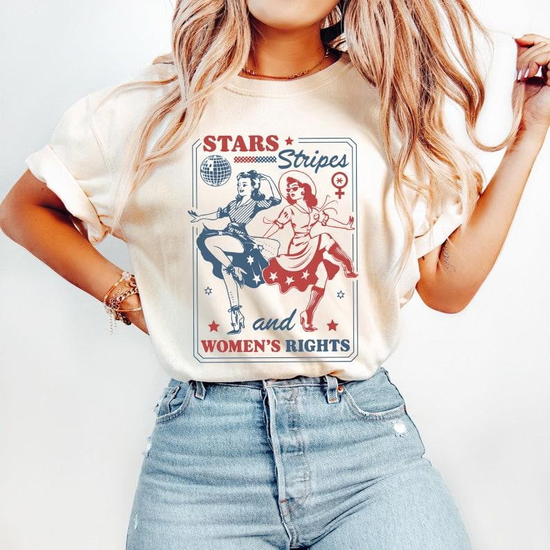 4th of July Stars Stripes And Women's Rights Shirt, Retro Fourth Of ...