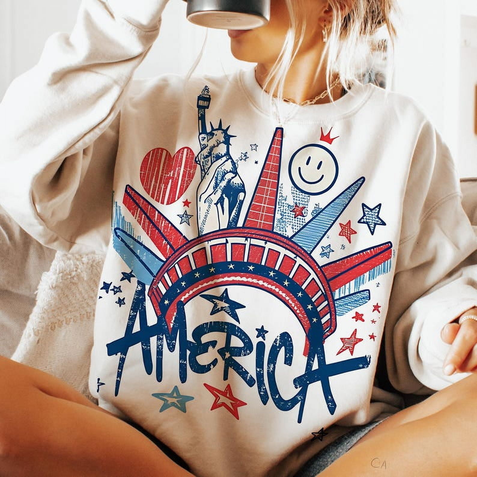4th of July Statue of Liberty Png, USA Png, America 4th July Png Design, Graffiti America Png ...
