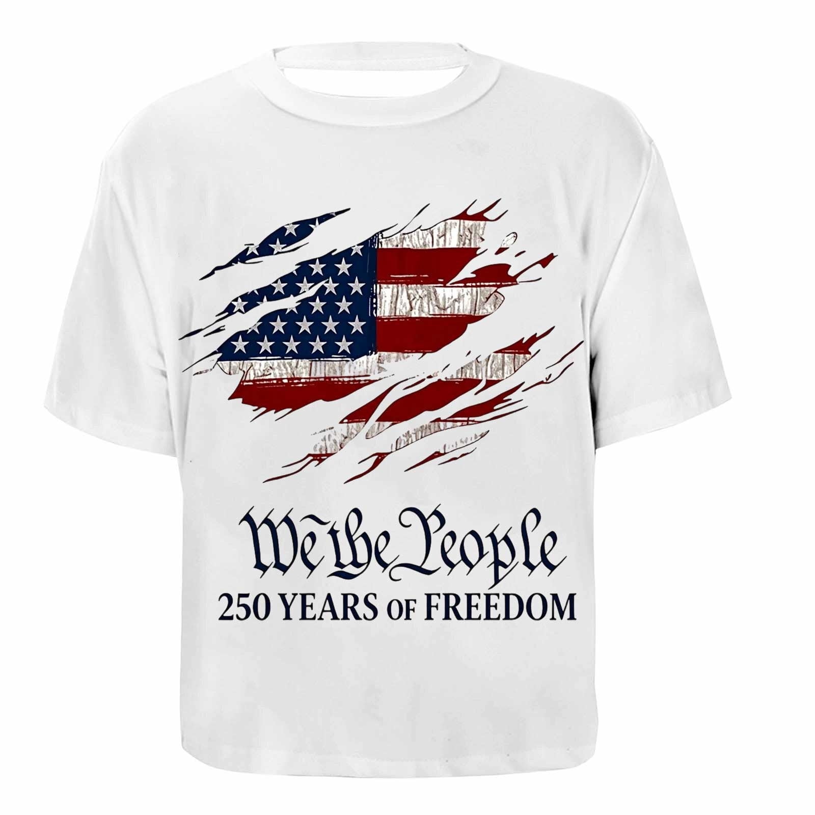 4th of July T-Shirts for Girls Independence Day Patriotic Graphic ...