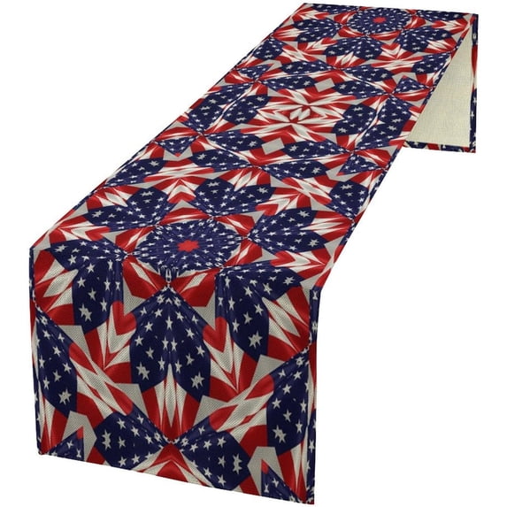 4th of July Table Runner American Stars Independence Day Seasonal ...