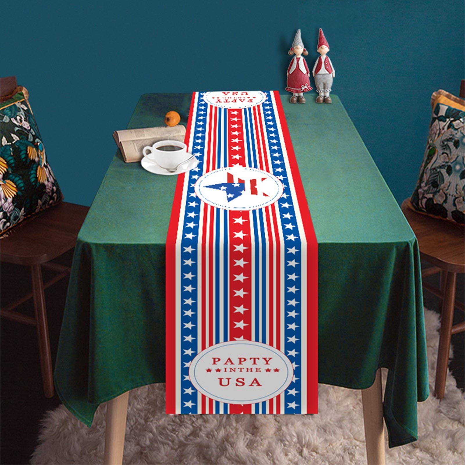 4th of July Table Runner Guopo Independence Day Table Flag Patriotic ...