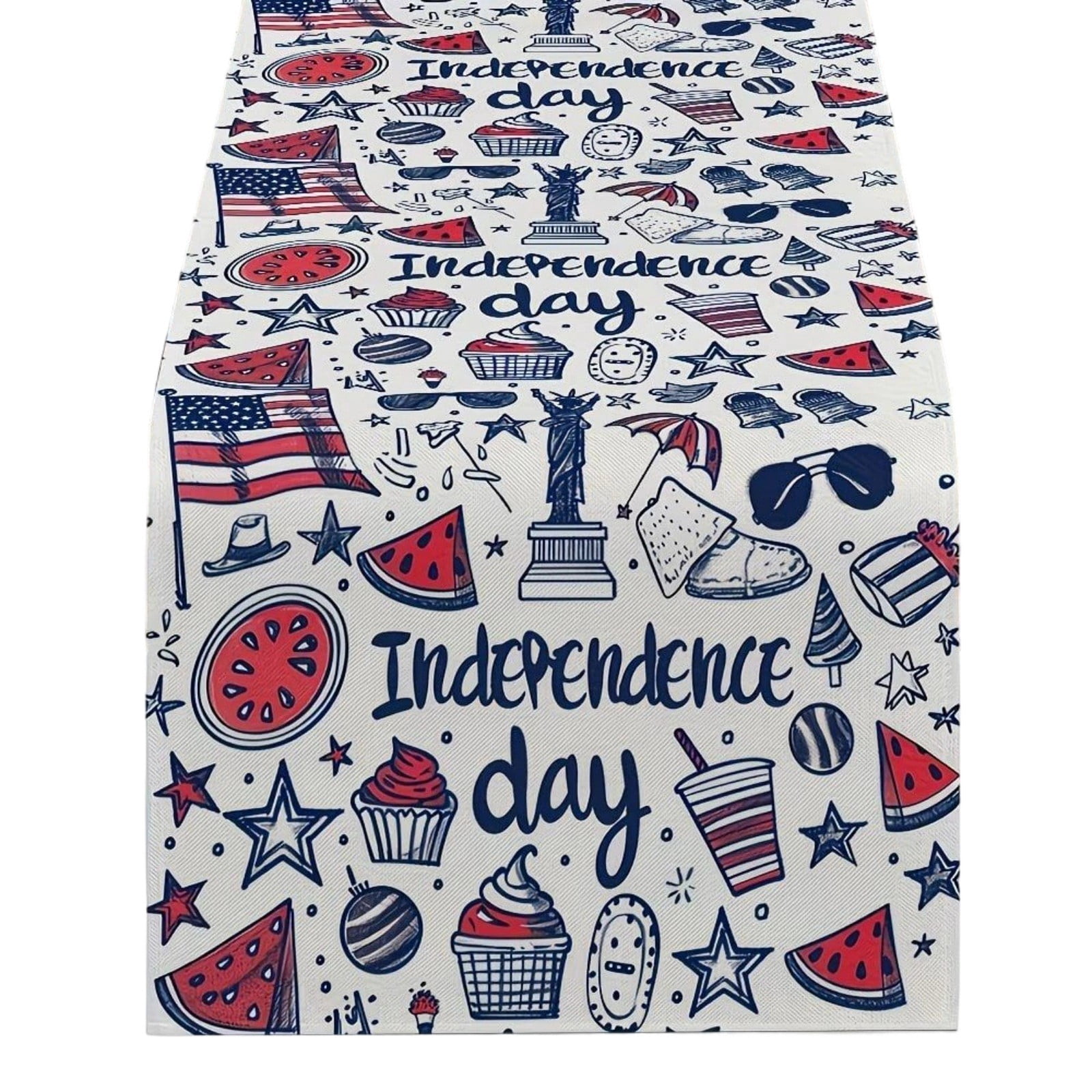 4th of July Table Runner Patriotic American Flag Star & Plaid ...
