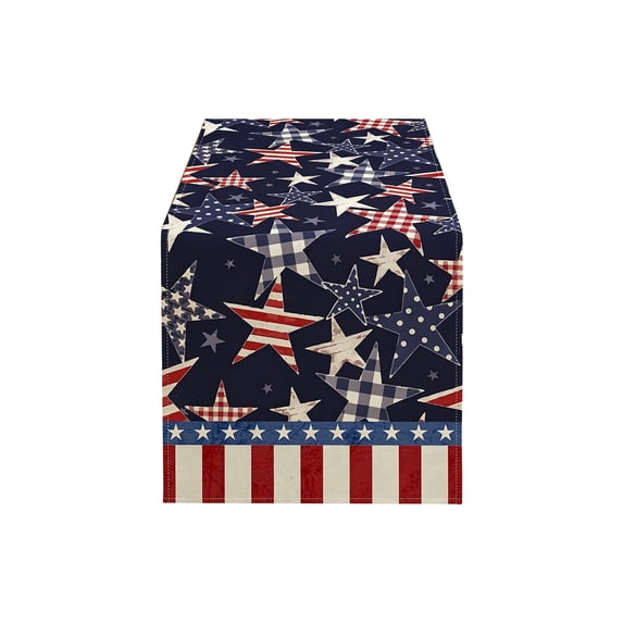4th of July Table Runner, Patriotic Remembrance Day Decor, Red White ...