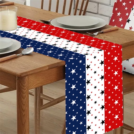4th of July Table Runner, Printed Patriotic Table Flag Decor for Dining ...