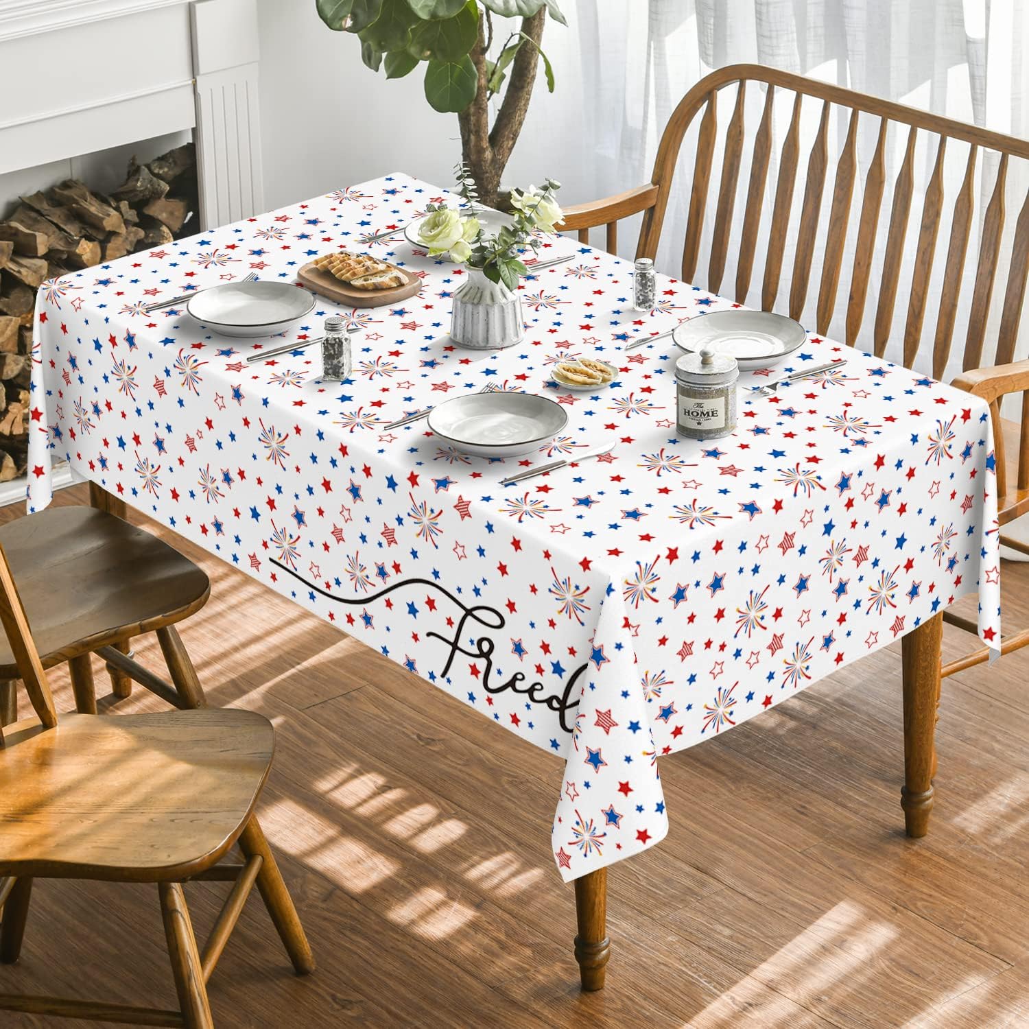 4th of July Tablecloth 60x120 Inch, Patriotic Fireworks Freedom ...
