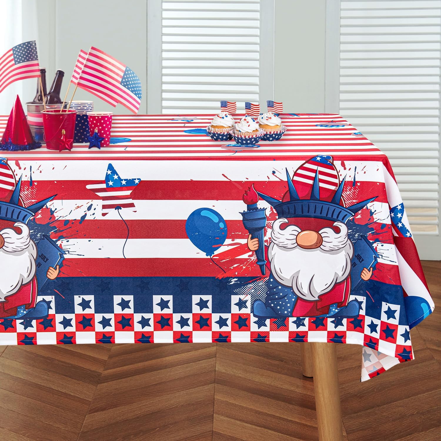 4th of July Tablecloth, Patriotic Rectangle Table Cloth, Independence ...