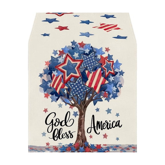 4th of July Tablecloth and Table Runner Set, Patriotic Independence Day ...