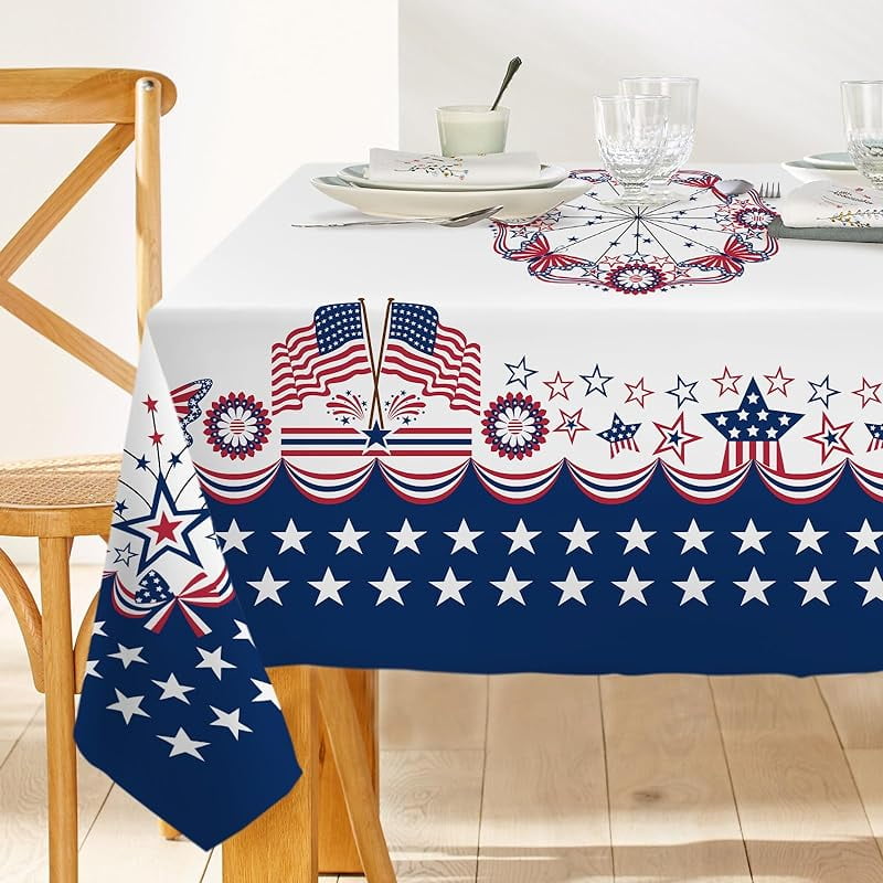 4th of July Tablecloth with Umbrella Hole 60 Patriotic Table Cloths ...