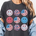 4th of July Tee Retro Smiley Face American Flag Shirt - Walmart.com