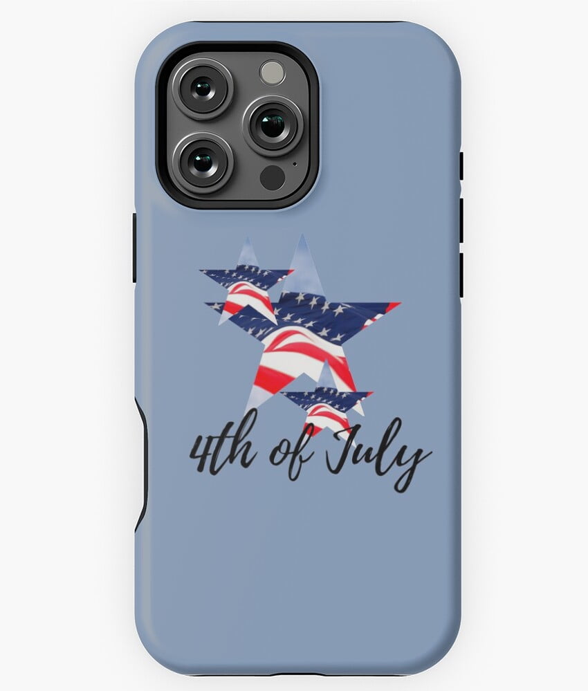4th of July Three Star Design Patriotic Phone Case for iPhone 16 15 14 ...