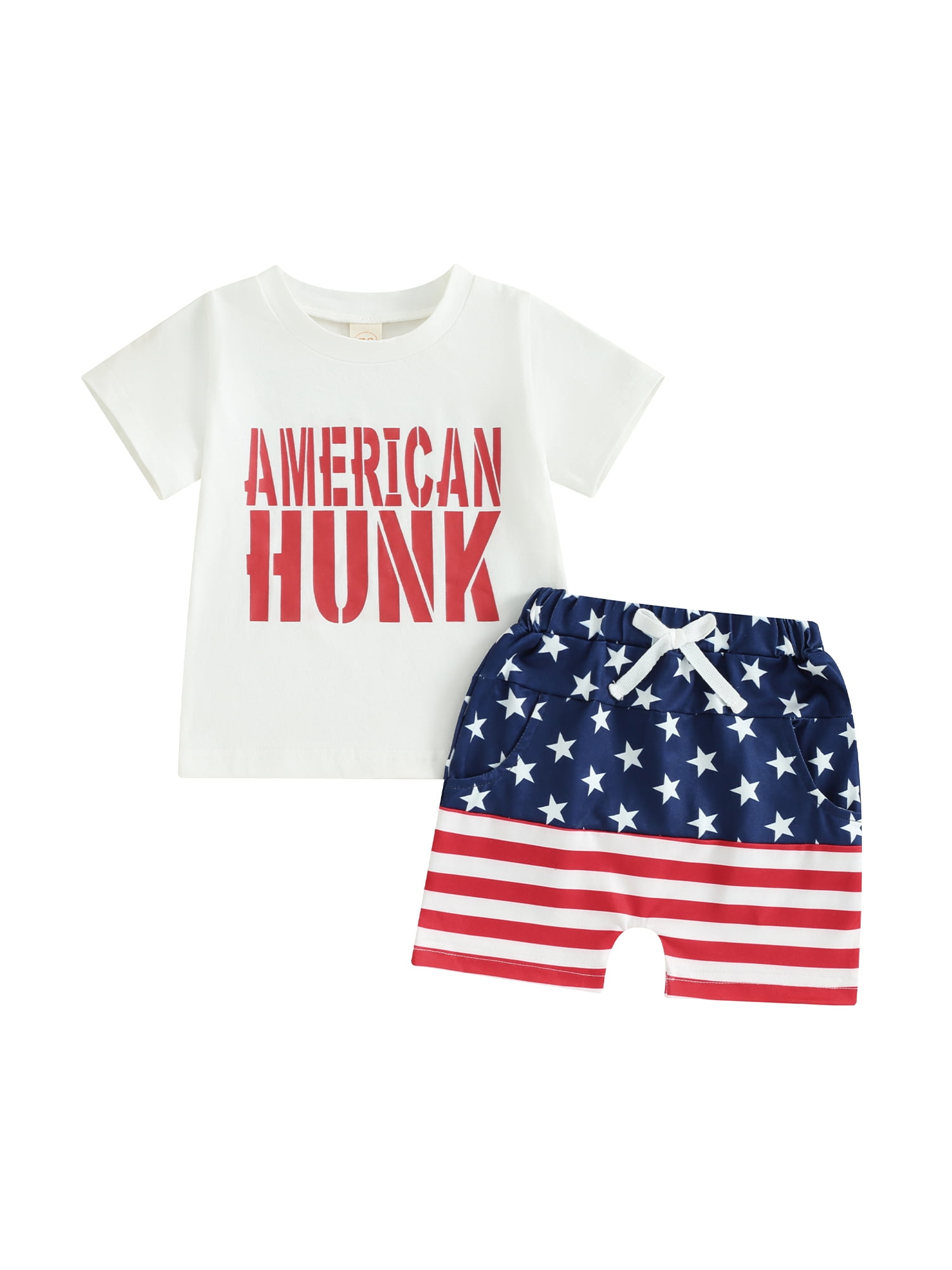 4th of July Toddler Baby Boys Outfits Letter Print Short Sleeve T-Shirt ...