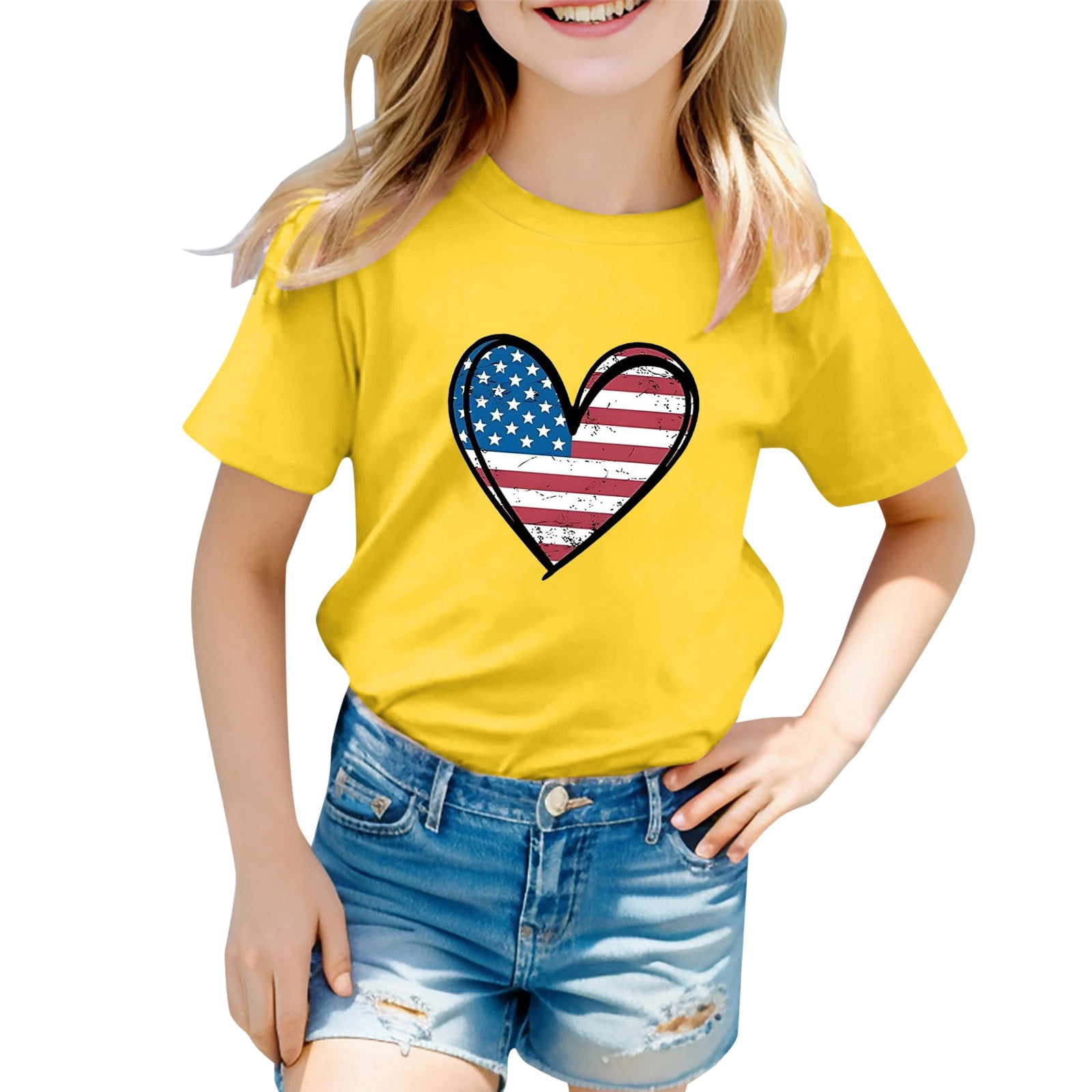 4th of July Toddler Shirts Girls 2-3 Years Short Sleeve T-Shirts ...