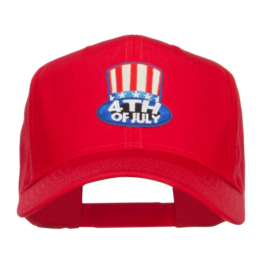 4th of July Top Hat Patched Cap - Red OSFM - Walmart.com