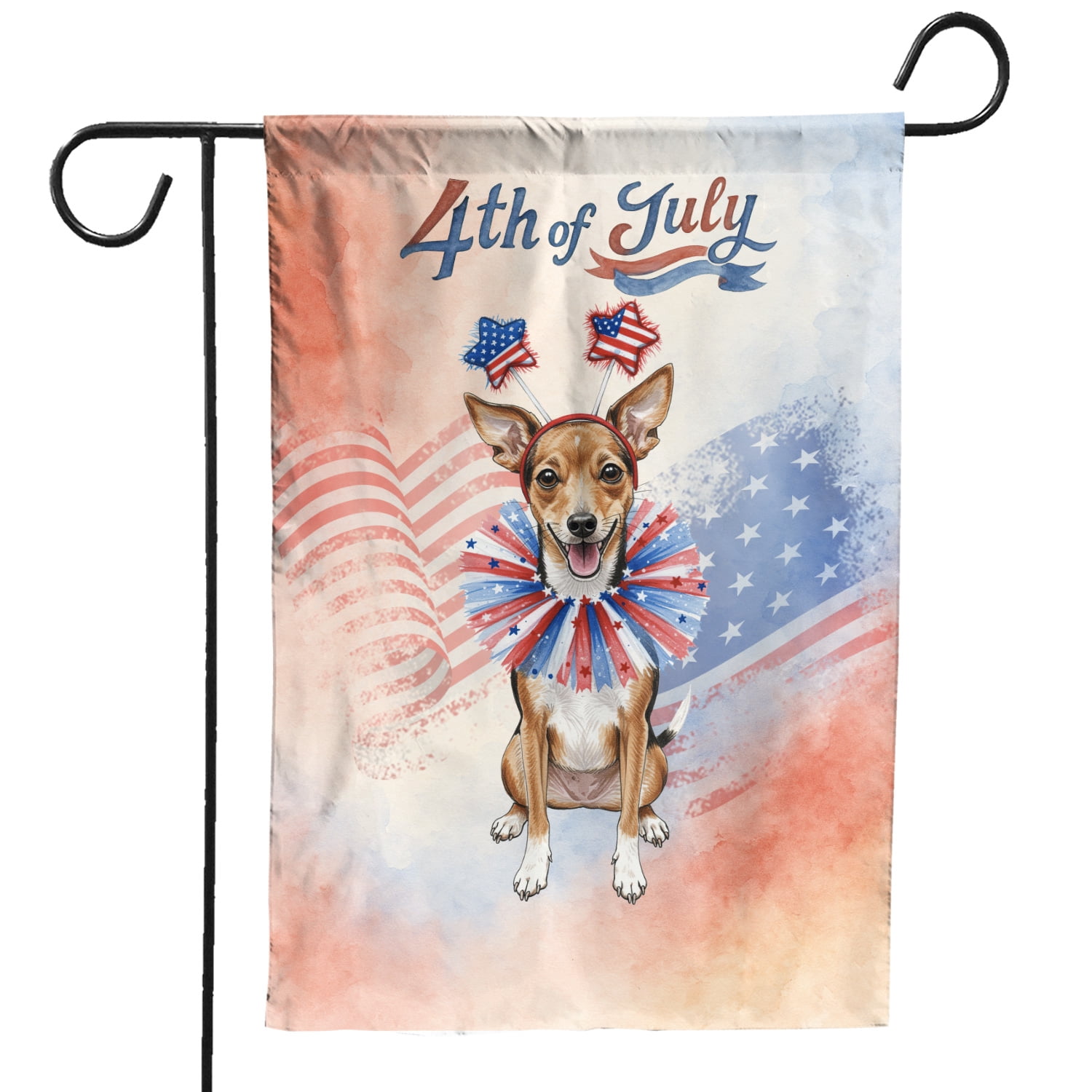 4th of July Toy Fox Terrier Celebrates Independence Day Garden Flag ...