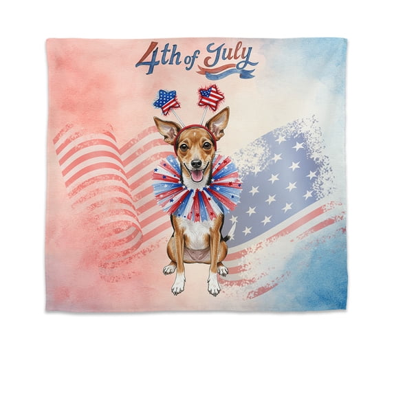 4th of July Toy Fox Terrier Celebrates Independence Day Tapestry Dog ...