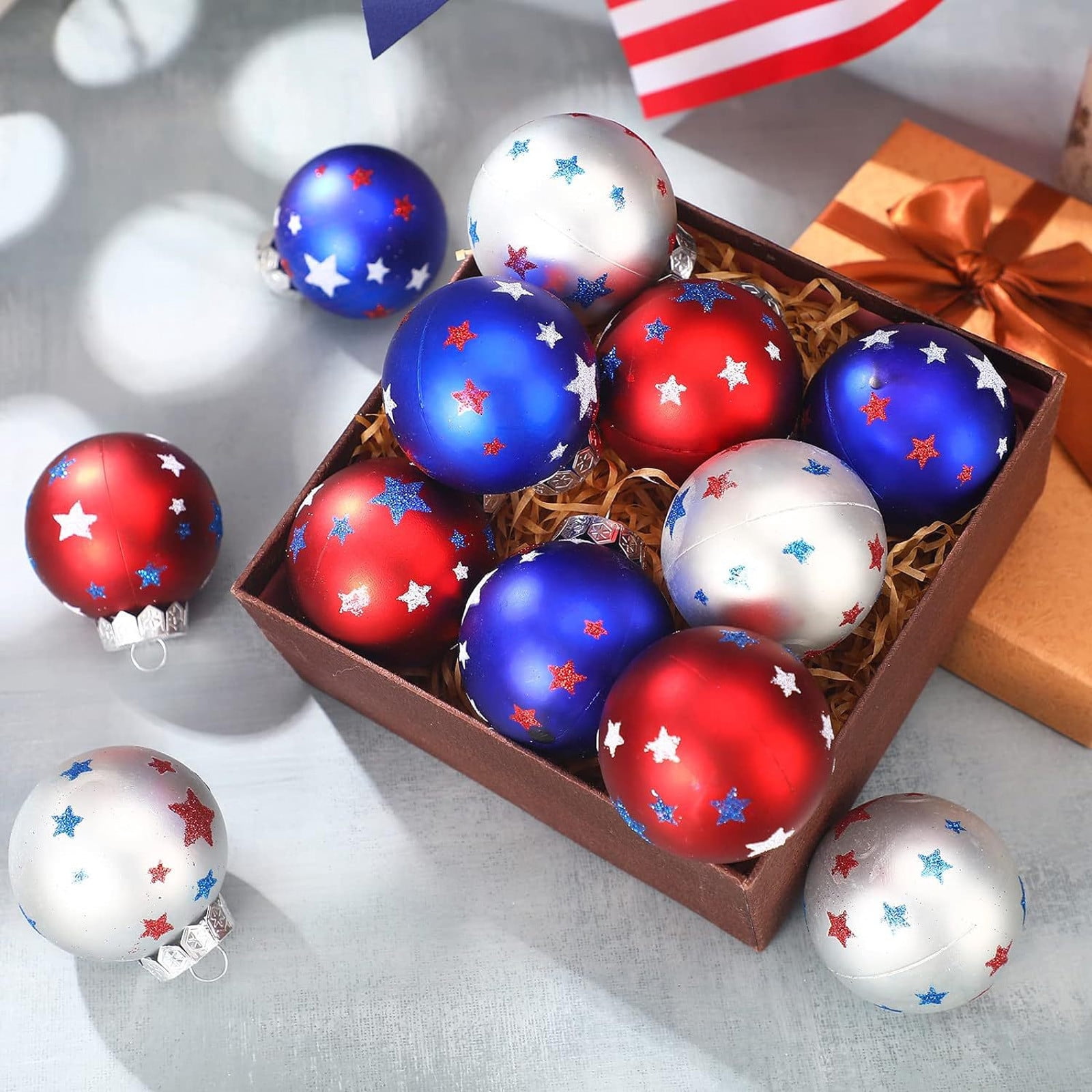 4th of July Tree Decorations, Independence Day Hanging Ball Pendant Set ...