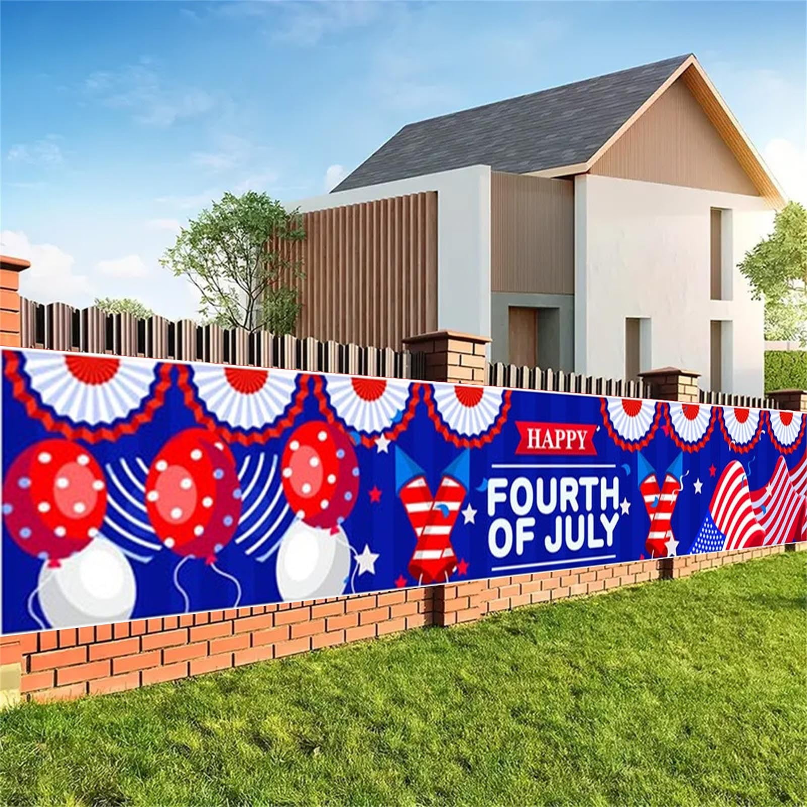 4th of July USA Banner Bunting Outdoor Flag B,Independence Day Outdoor ...