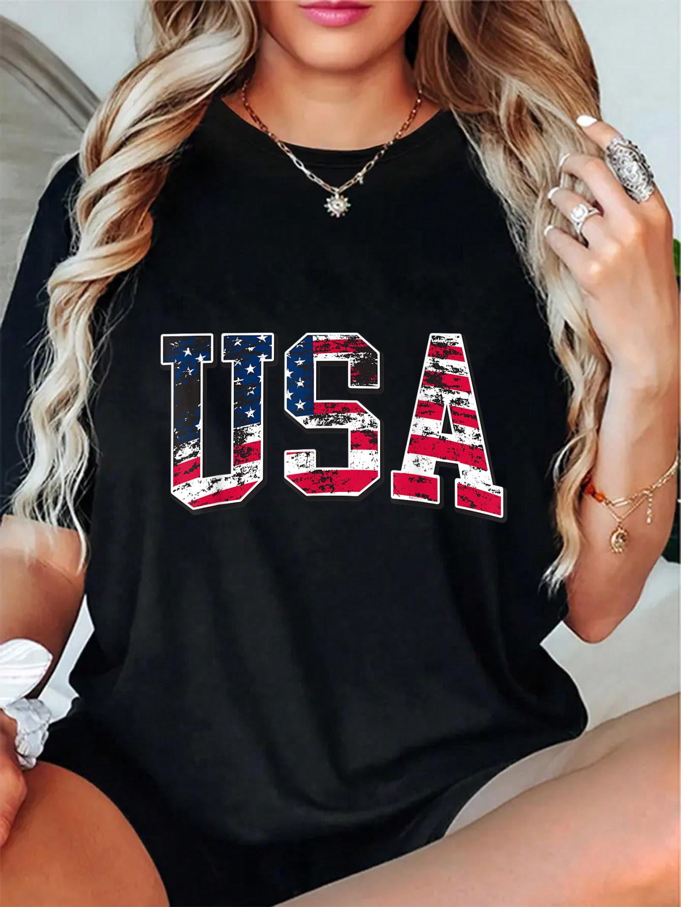 4th of July USA Flag Apparel Unisex-Adults Vintage American Flag T ...