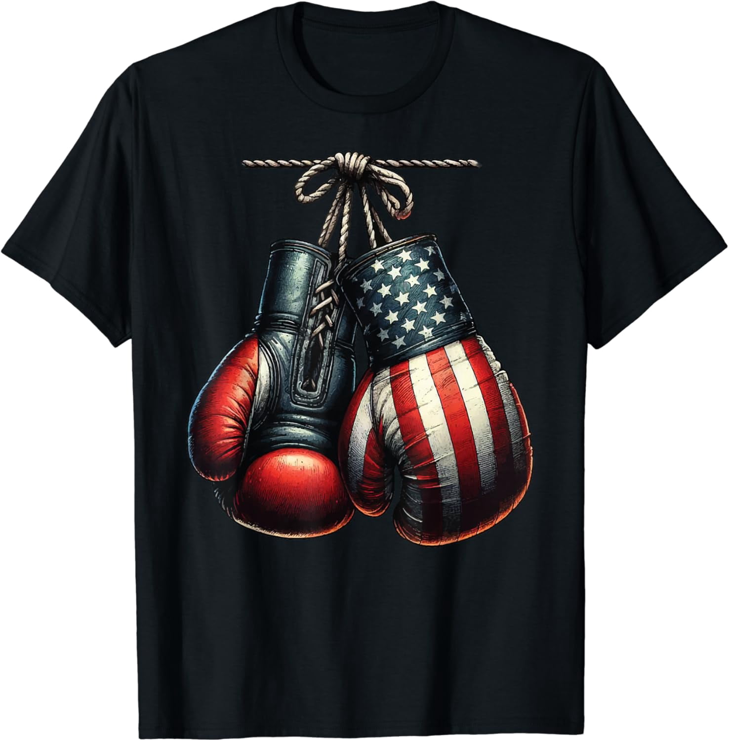 4th of July USA Flag Boxing Gloves for Boxer Training T-Shirt - Walmart.com