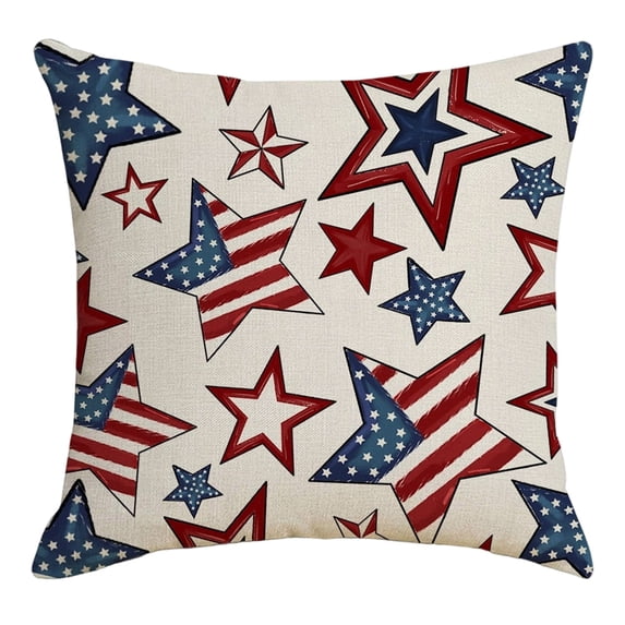 4th of July USA Flag Throw Pillow Covers, Patriotic Red Blue White ...