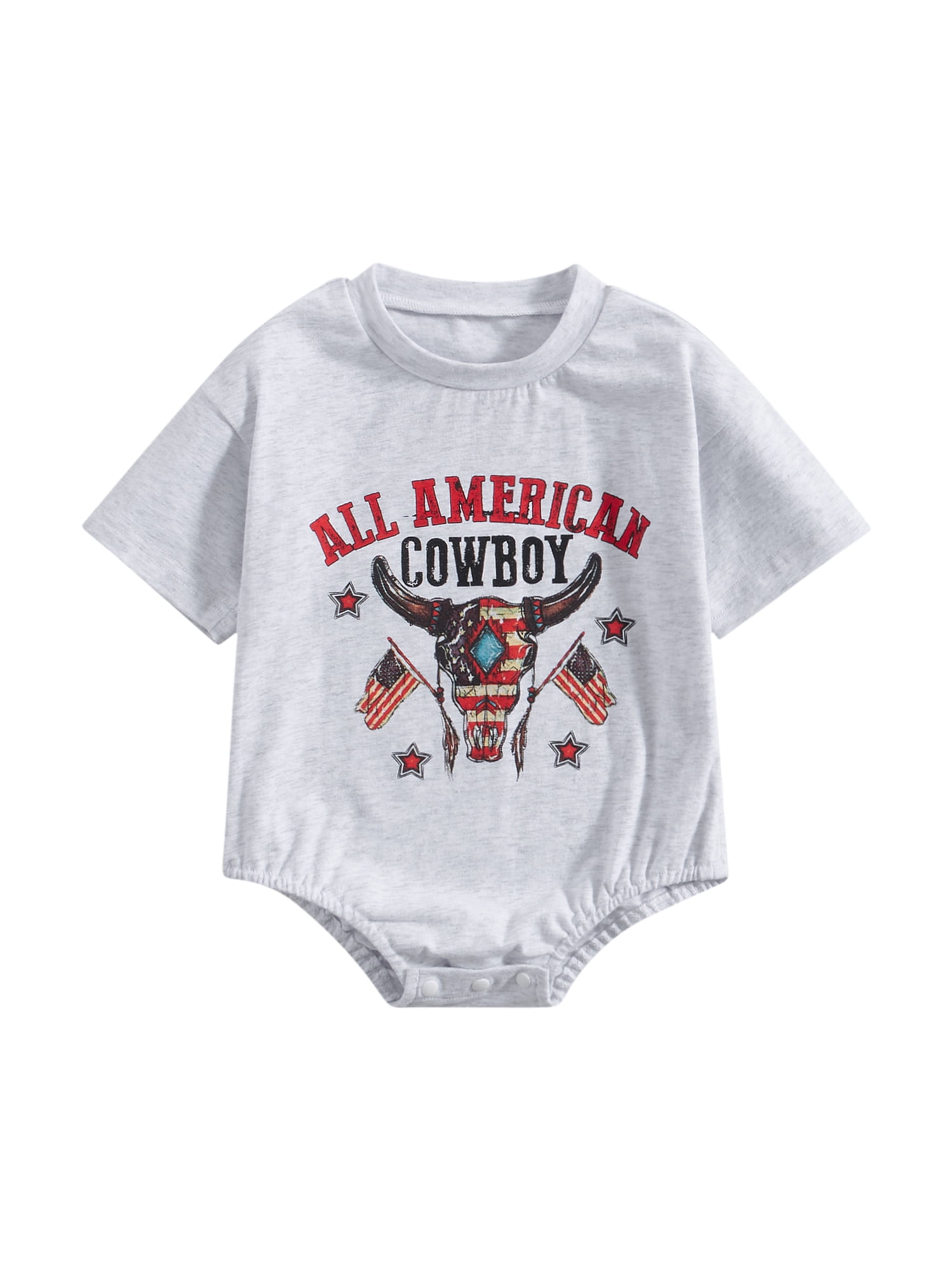 4th of July Western Baby Boy Girl Outfit All American Cowboy Bubble ...