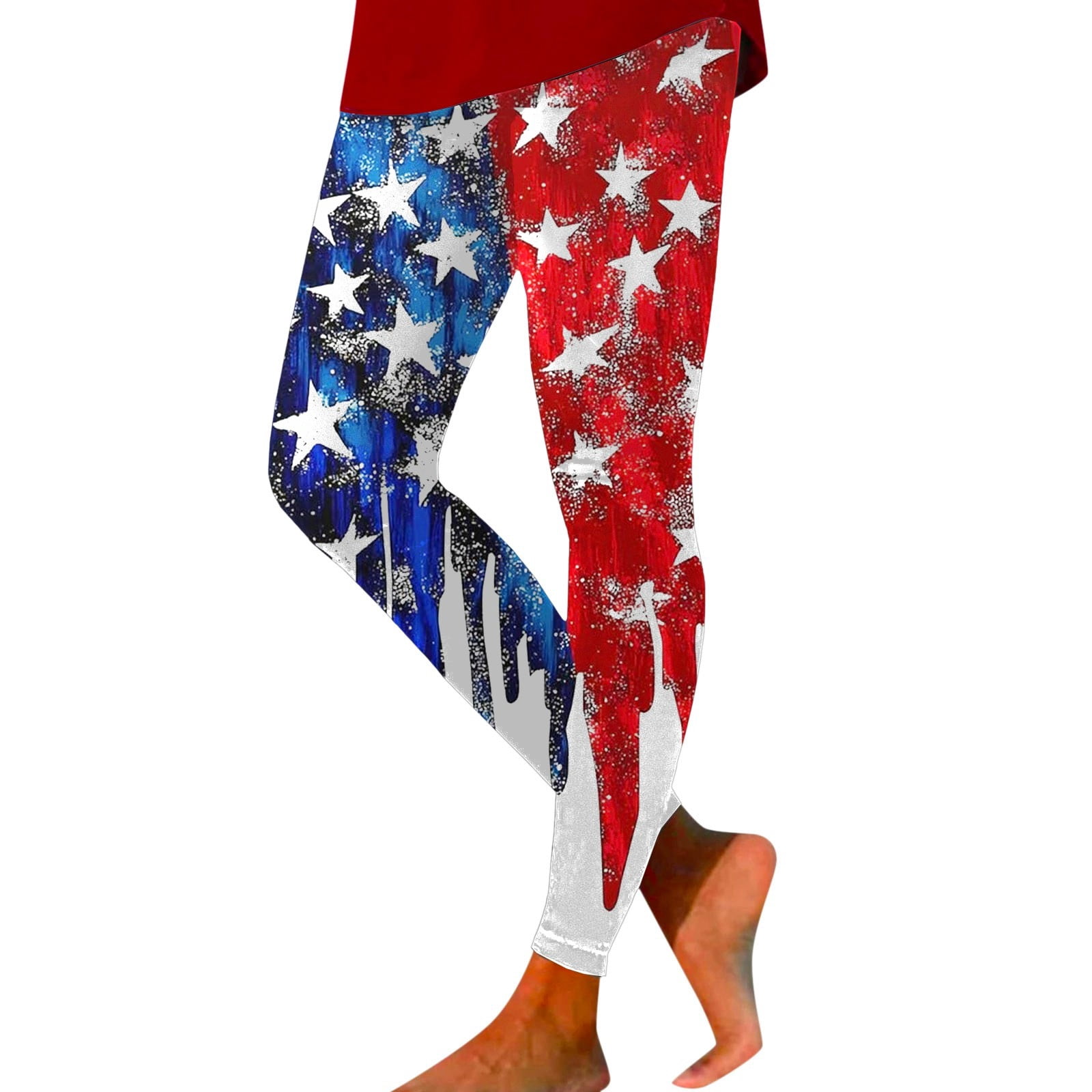 4th of July Women's Independence Day Printed High Waist Shaping Yoga ...