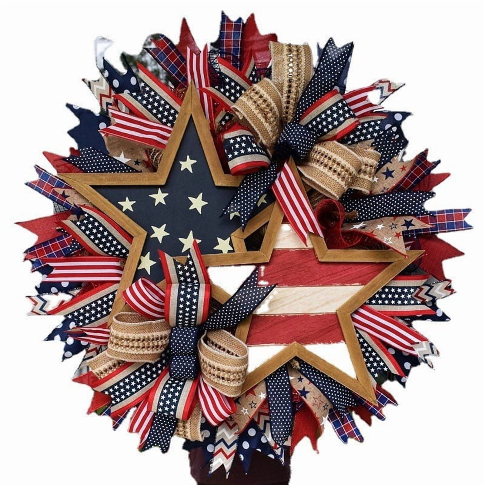 4th of July Wreaths for Front Door United States Independence Day ...
