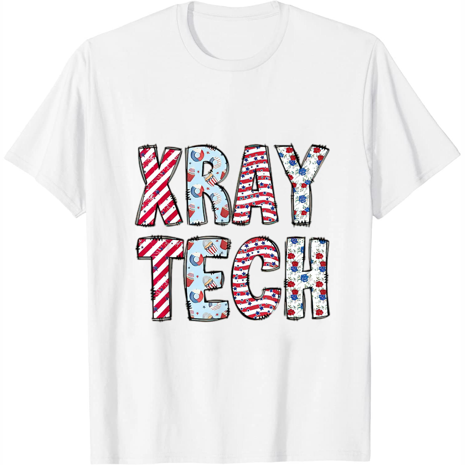 4th of July X-ray Tech Independence Day American Flag Womens T-Shirt ...