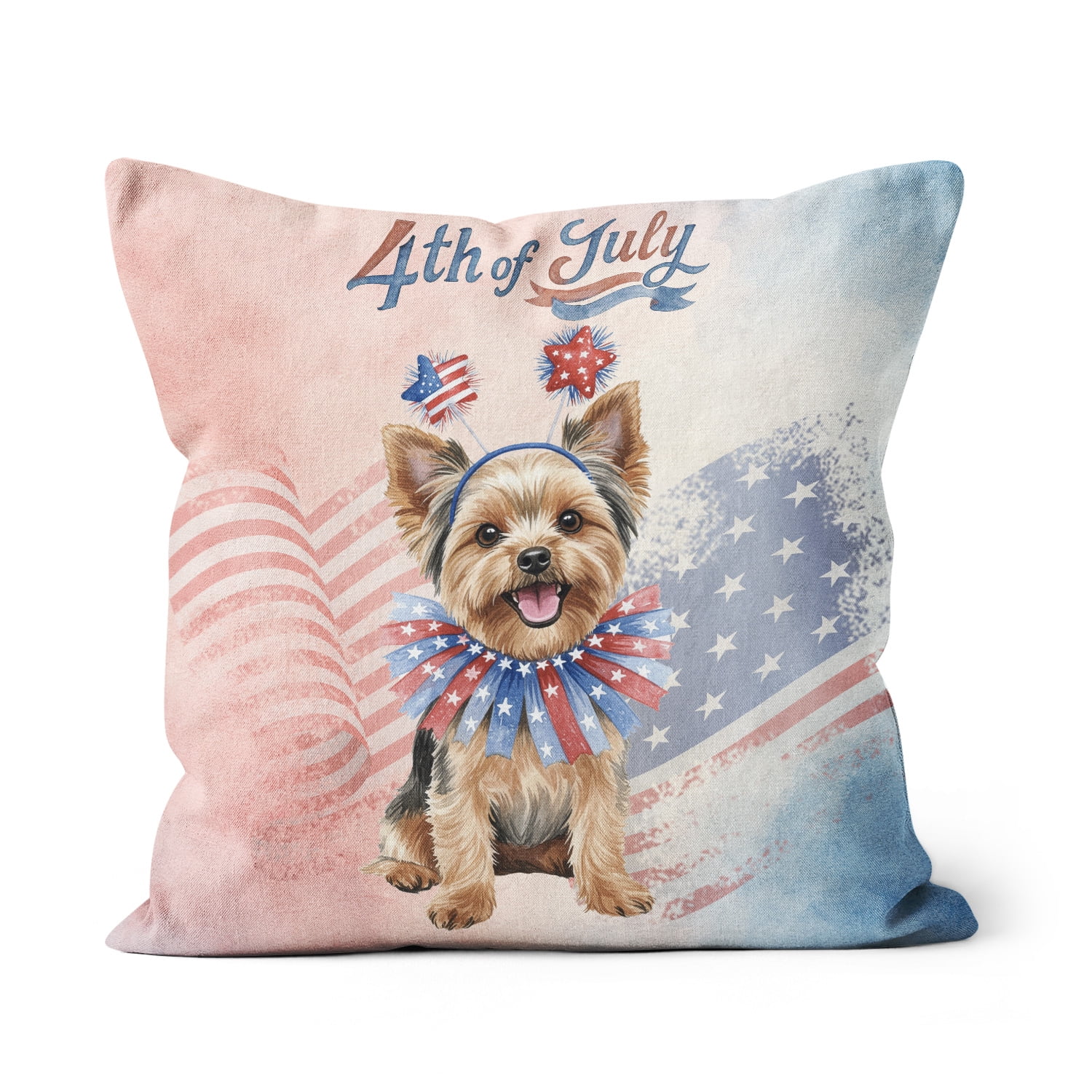 4th of July Yorkshire Terrier Celebrates Independence Day Pillow ...