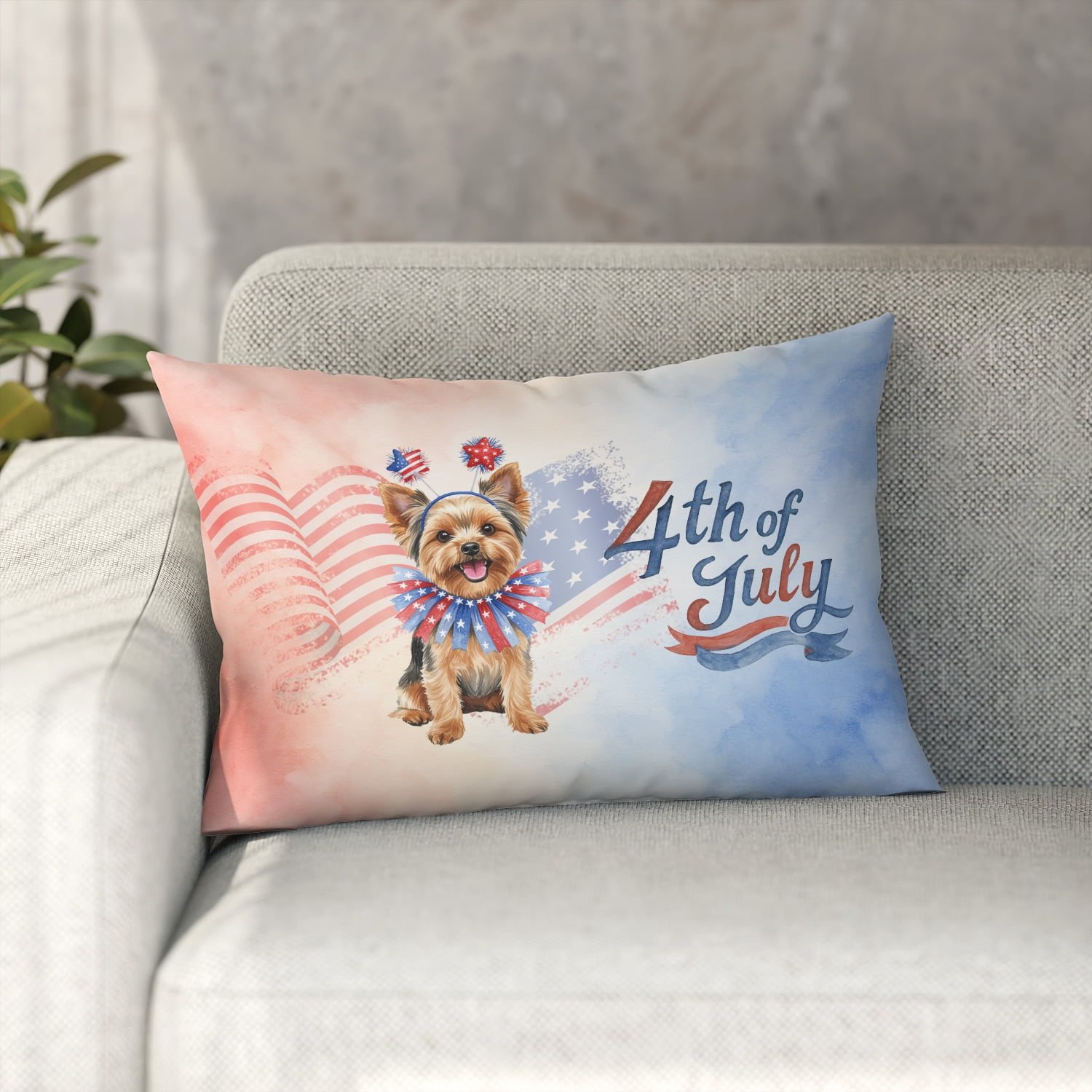 4th of July Yorkshire Terrier Celebrates Independence Day Pillowcase ...