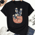 4th of july Peace Sign American Flag Distressed Unisex T-Shirt Suitable ...