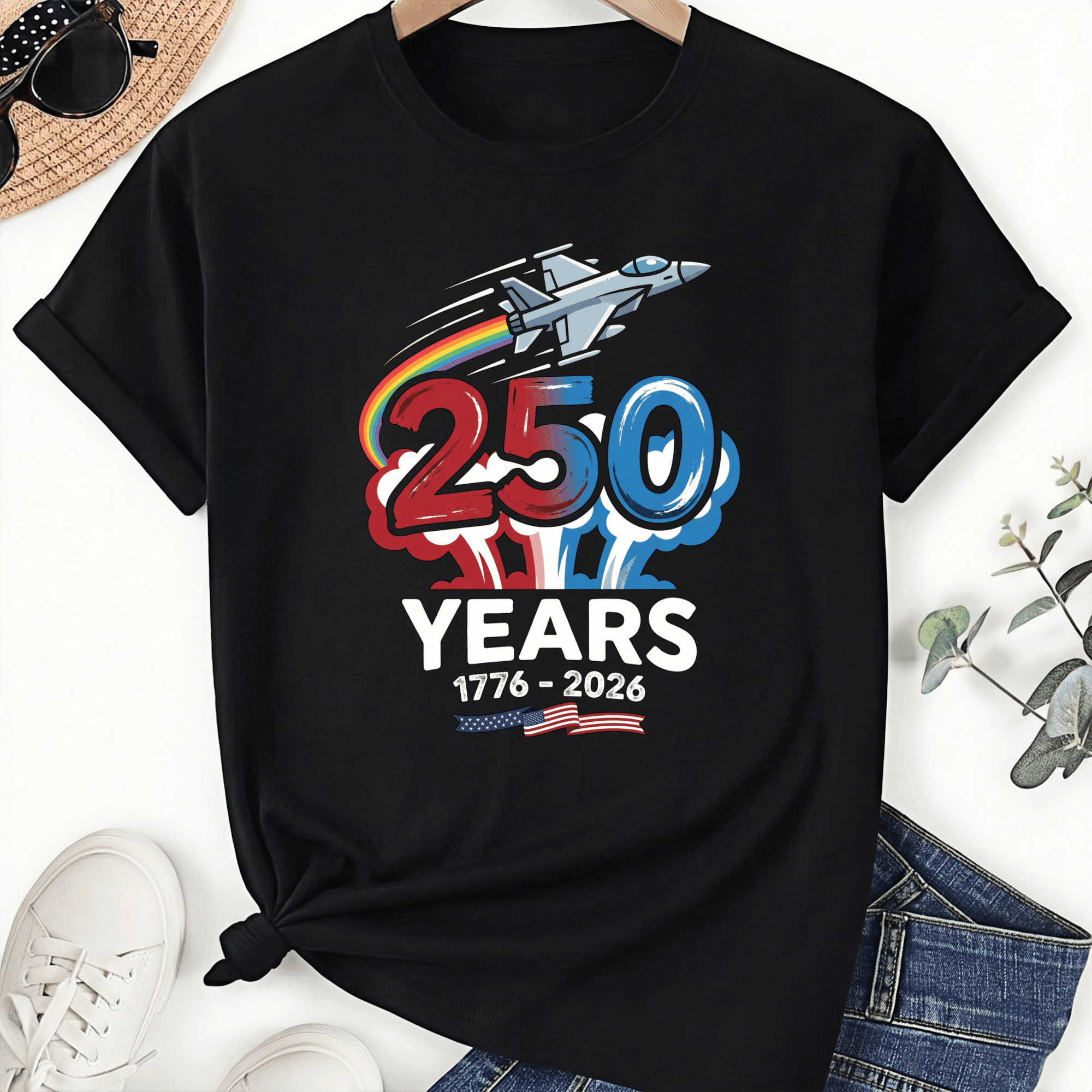 4th of july Rainbow Jet Smoke Unisex T-Shirt Suitable for Men and Women ...