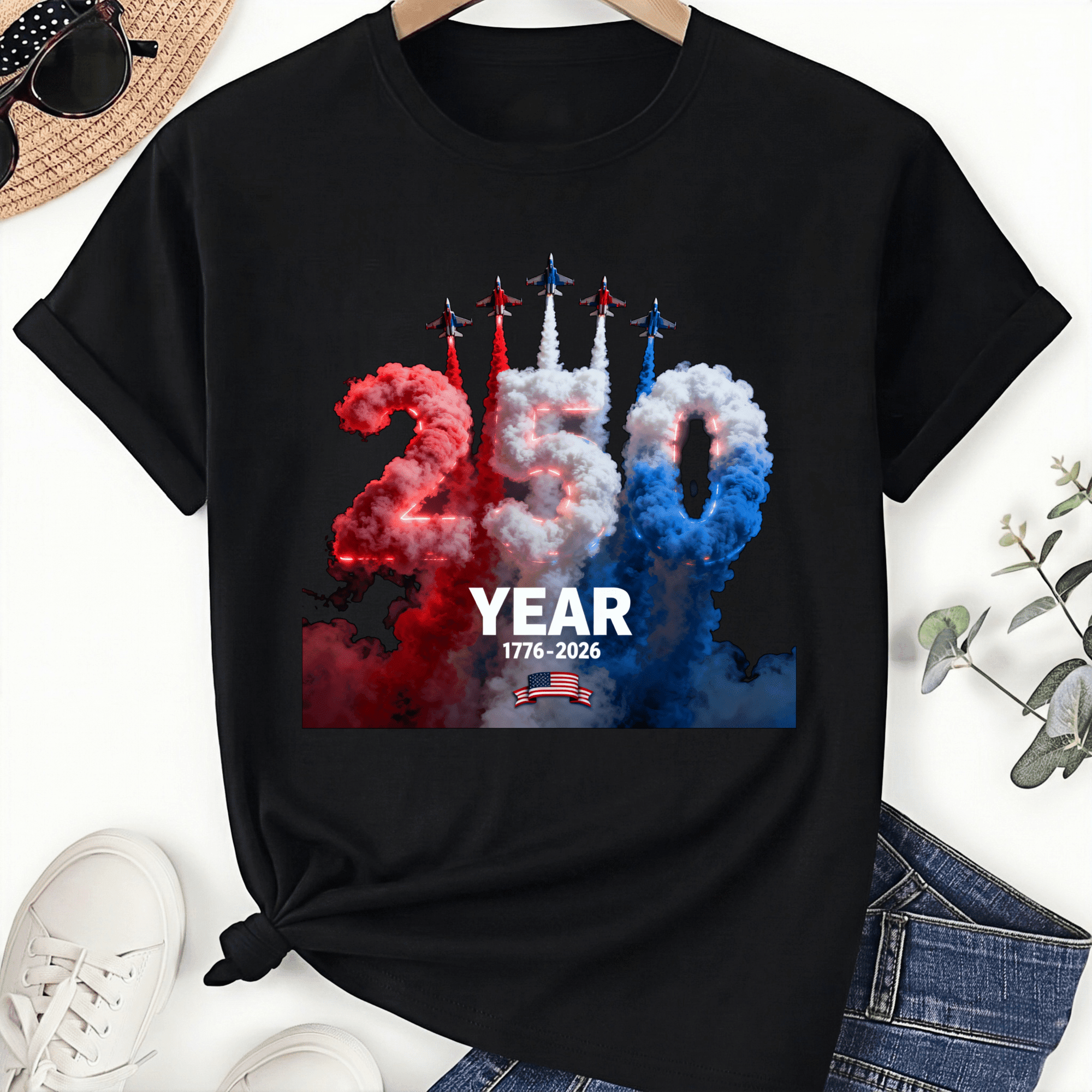 4th of july US Fighter Jets Smoke Unisex T-Shirt Suitable for Men and ...