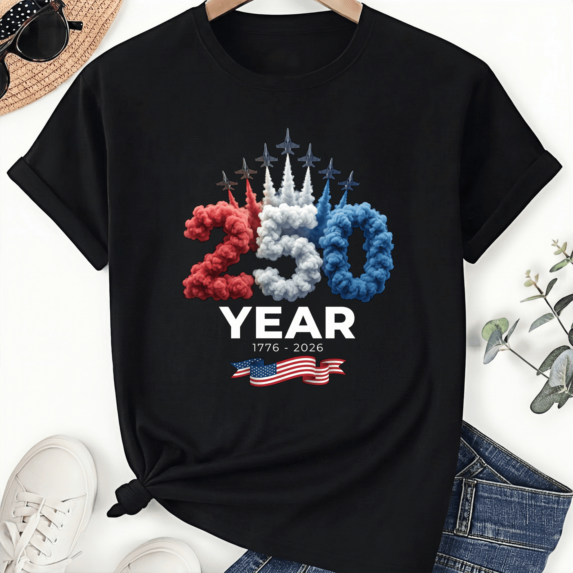 4th of july US Flyover Smoke Unisex T-Shirt Suitable for Men and Women ...