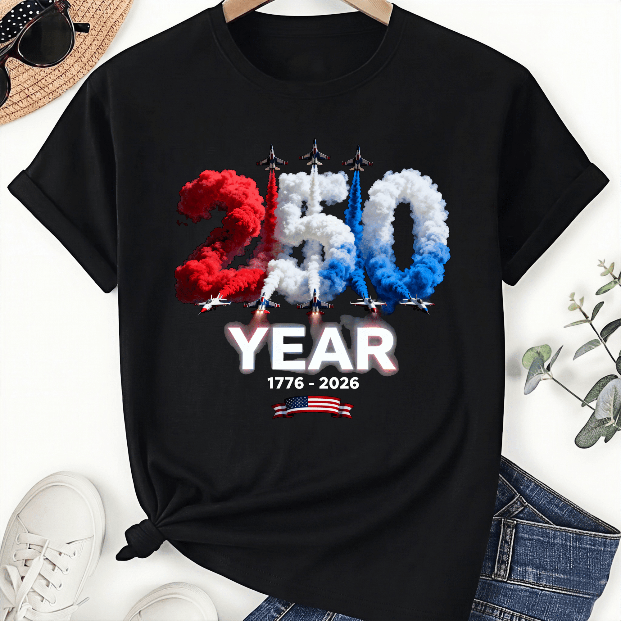 4th of july US Jet Formation Unisex T-Shirt Suitable for Men and Women ...