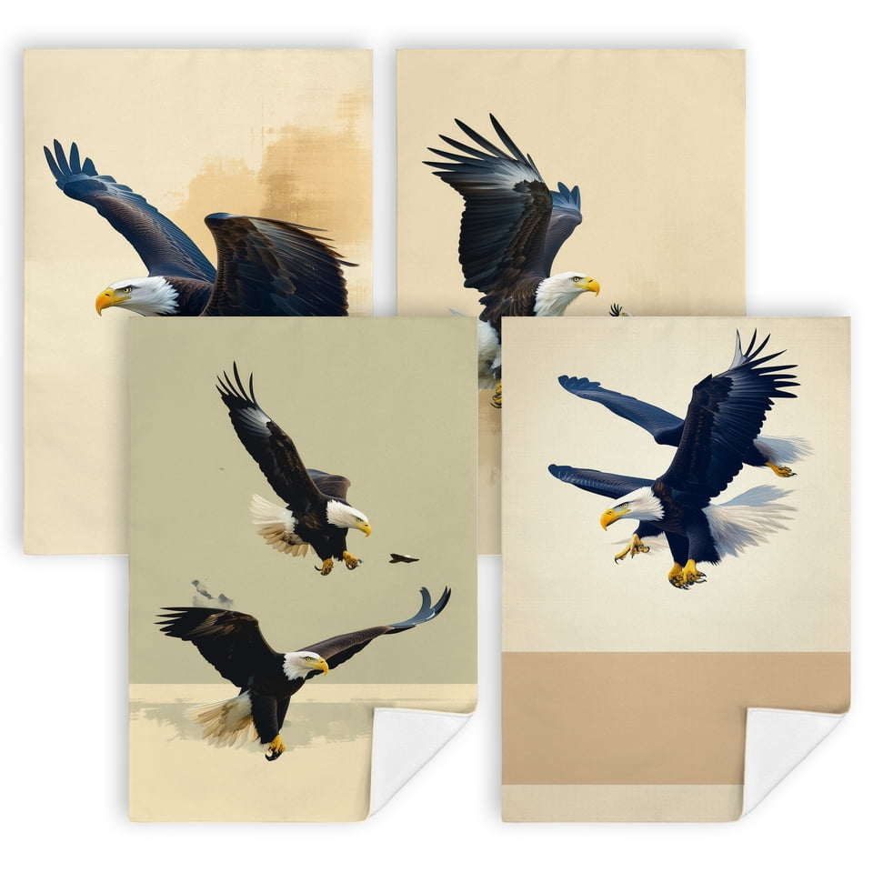 4th of july hand towel A bald eagle flying through the air with its ...