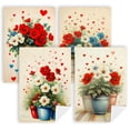 4th of july hand towel A vase filled with red and white flowers ...